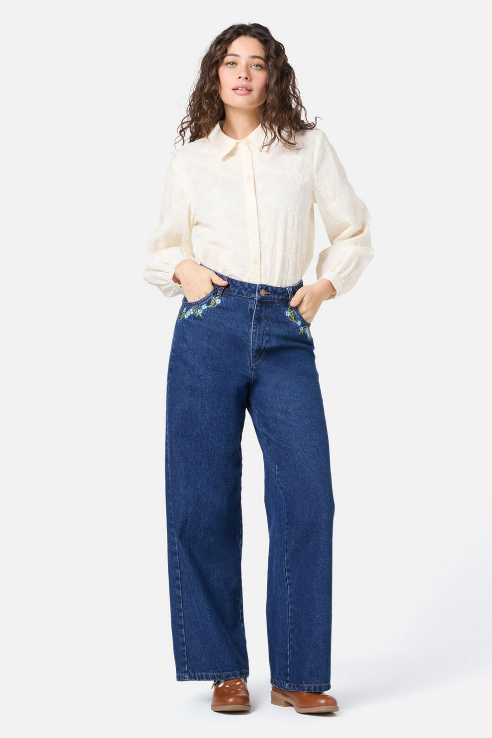 Ada Embroidered Flower Shirt – Princess Highway