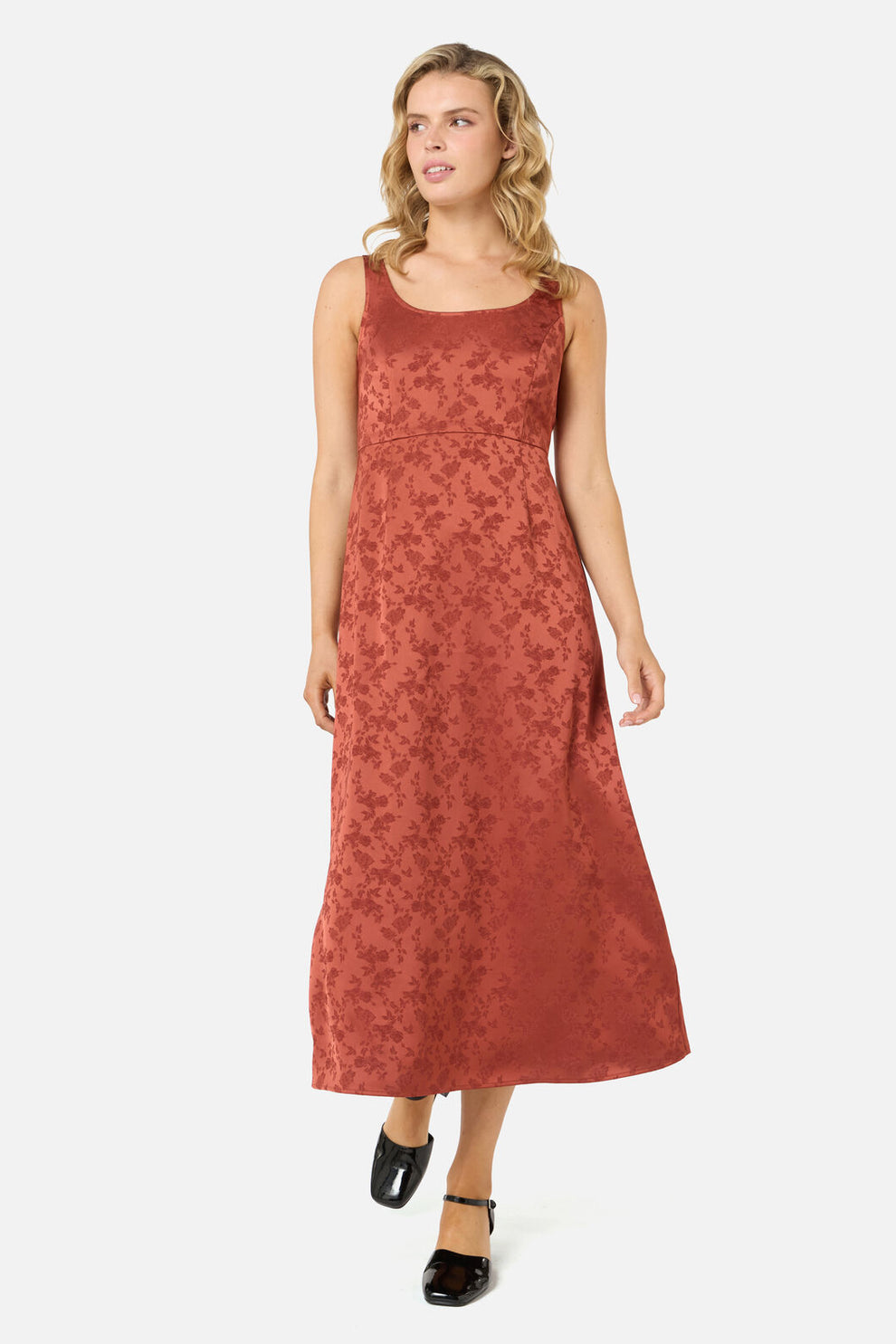 Roma Satin Embossed Midi Dress – Princess Highway