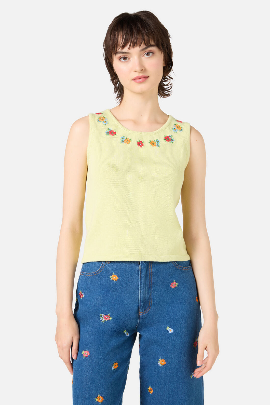Floral Embroidered Knit Tank – Princess Highway