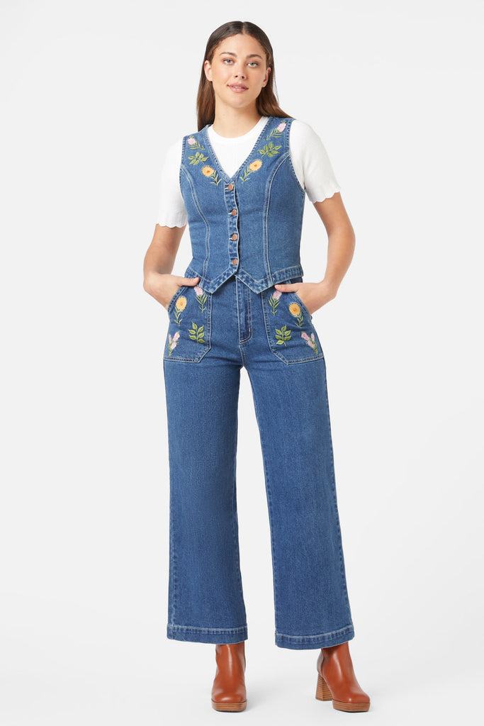 Flower Mix Embroidered Vest – Princess Highway
