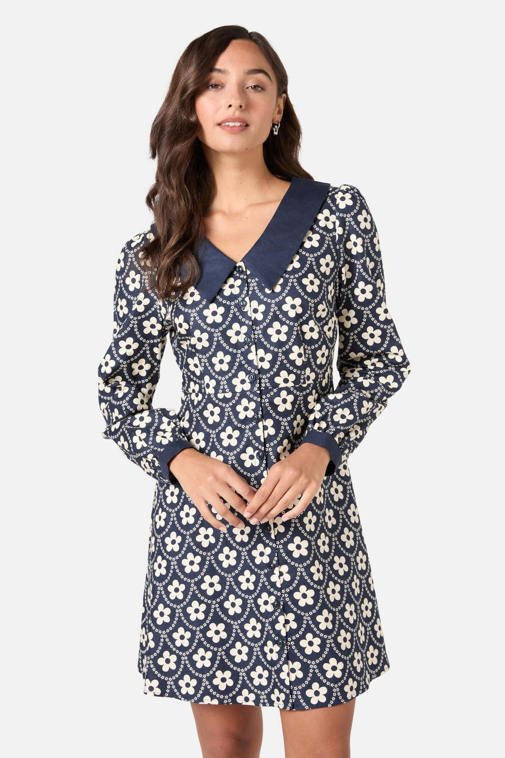 Megan Cute Collar Mini Dress – Princess Highway